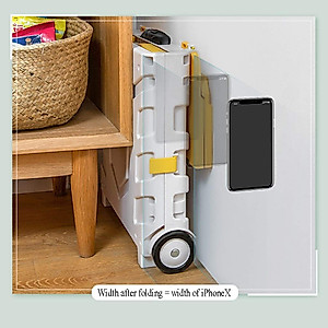 GXYAWPJ Mint Green Folding Cart on Wheels with Lid Cover Utility Shopping with Rolling Swivel Wheels for Stairs Large Capacity Retractable Hand Cart (Size : B)