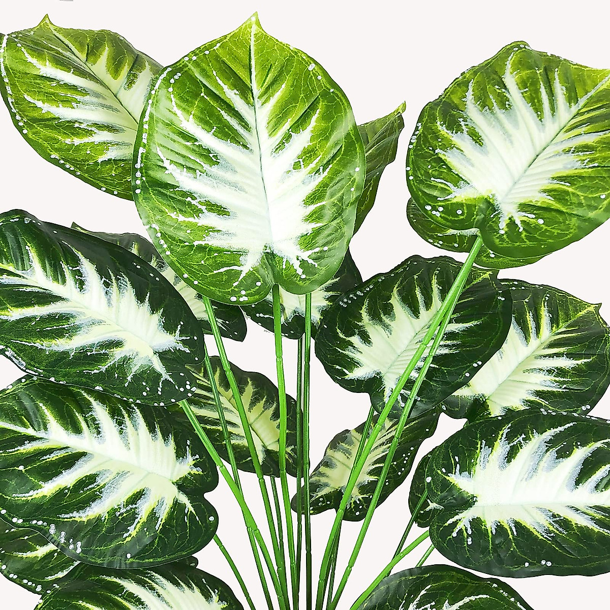 Rozwkeo Artificial Plants Fake Turtle Tree Leaves with Stems 29" Tall Faux Palm Tree Large Monstera Leaf Imitation Frond Tropical Plant Greenery Floral Jungle Party Indoor Outdoor Garden Decoration