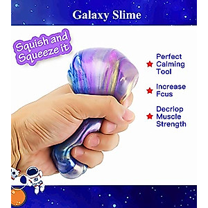 Galaxy Slime 36 Pack, Ball Putty Slime Party Favors for Kids Girls & Boys, Adults, Non Sticky, Stress & Anxiety Relief, Wet, Super Soft Sludge Toy