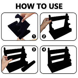 Black Velvet Bracelet & Necklace T-Bar 3 Tier Jewelry Display