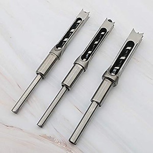 Rowiz 3pcs Woodworking Square Hole Drill Bits Mortising Chisel Set, Countersink Bits Woodworker Hole Saw Power Tool Kits Tool Set 9/16, 5/8, 3/4-Inch