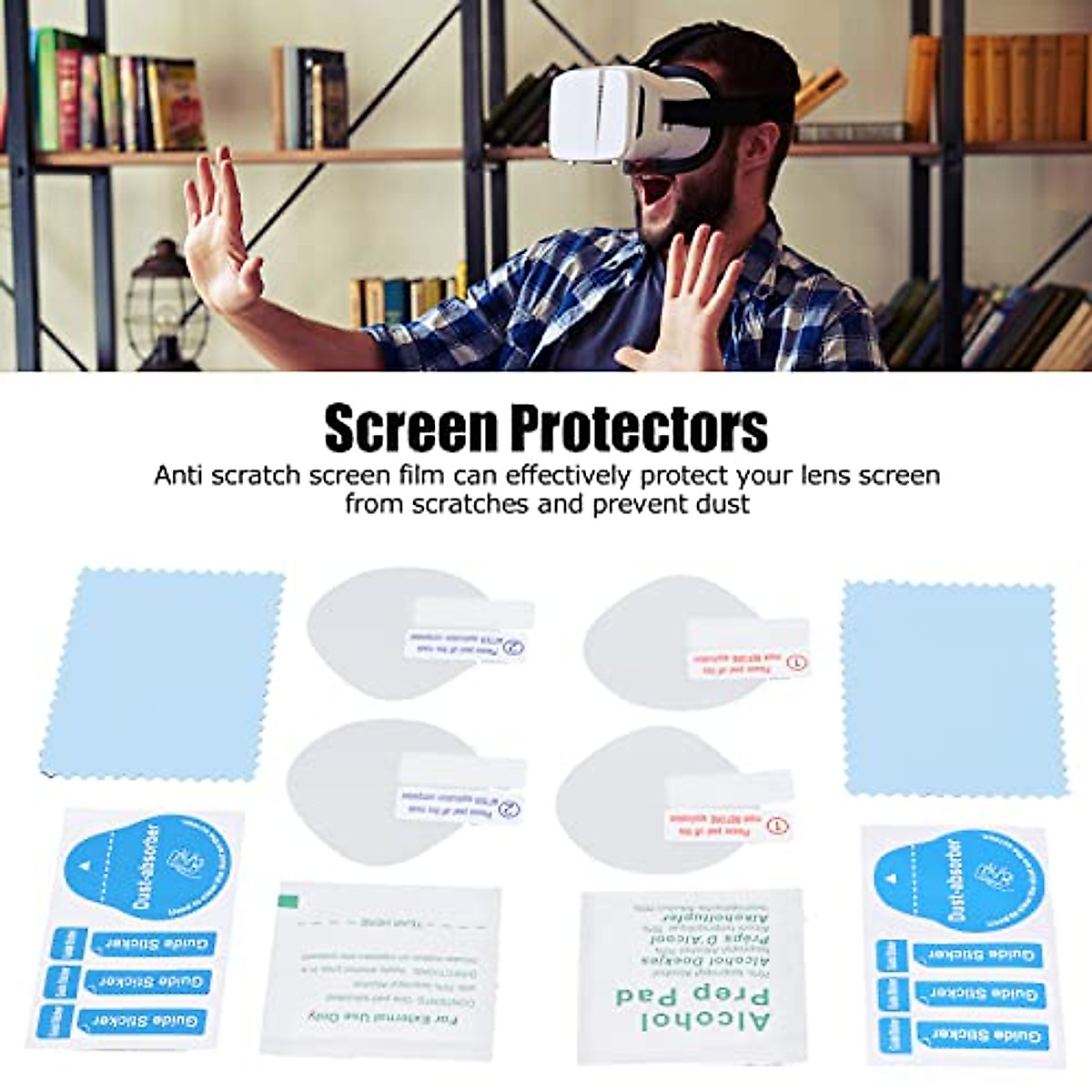 Kafuty-1 4Pcs VR Glasses HD Lens Protective Film for Oculus Quest 2, Scratch Proof, Sweat Proof, Dust Proof, Virtual Reality Glasses Accessories Lens Film Protective