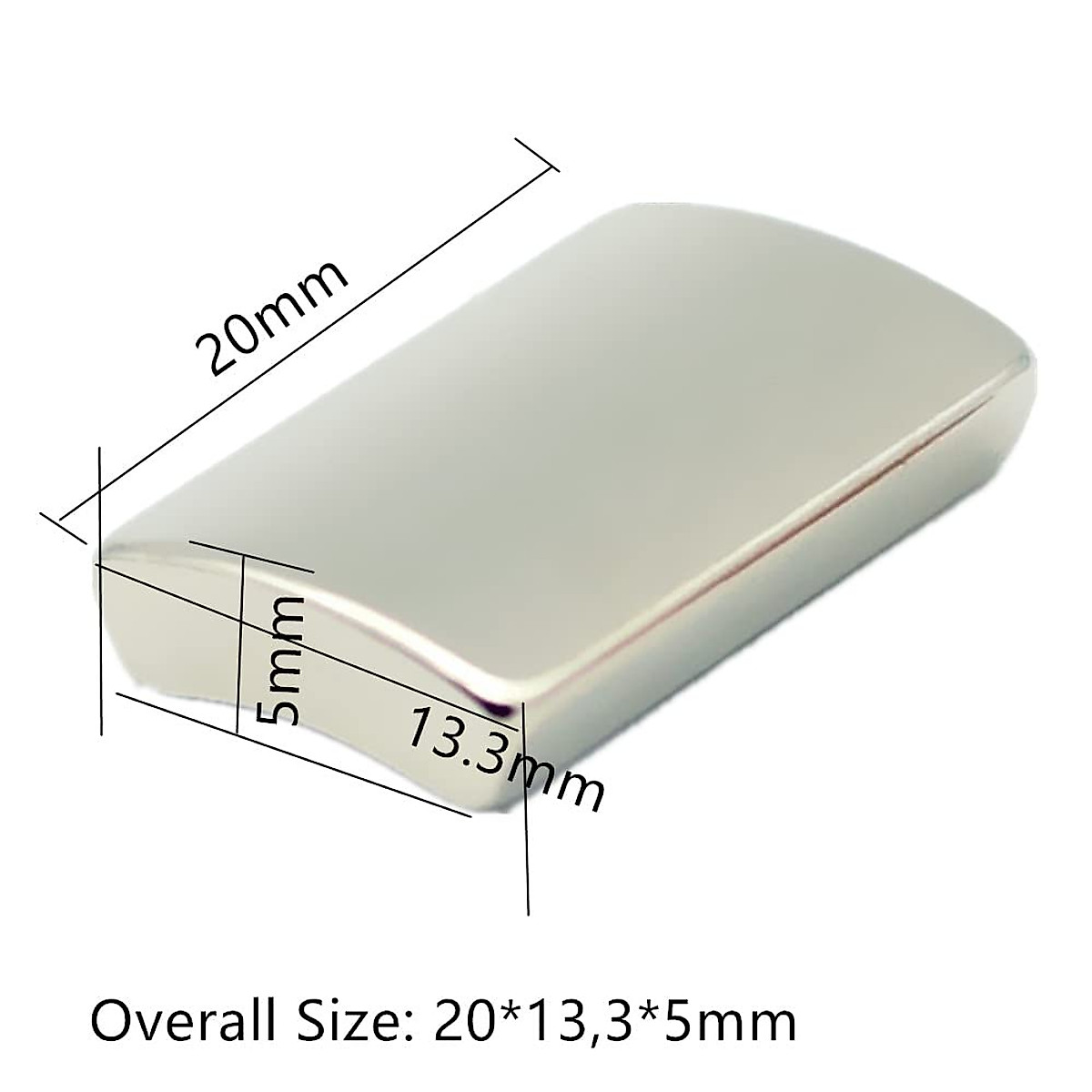 N42H NdFeB Arc Segment OR18xIR14x45deg.x20mm Strong Motor Magnets for Generators Wind Turbine Rotor Neodymium Permanent Magnet 36mm Diameter 20mm Height 8 Pack