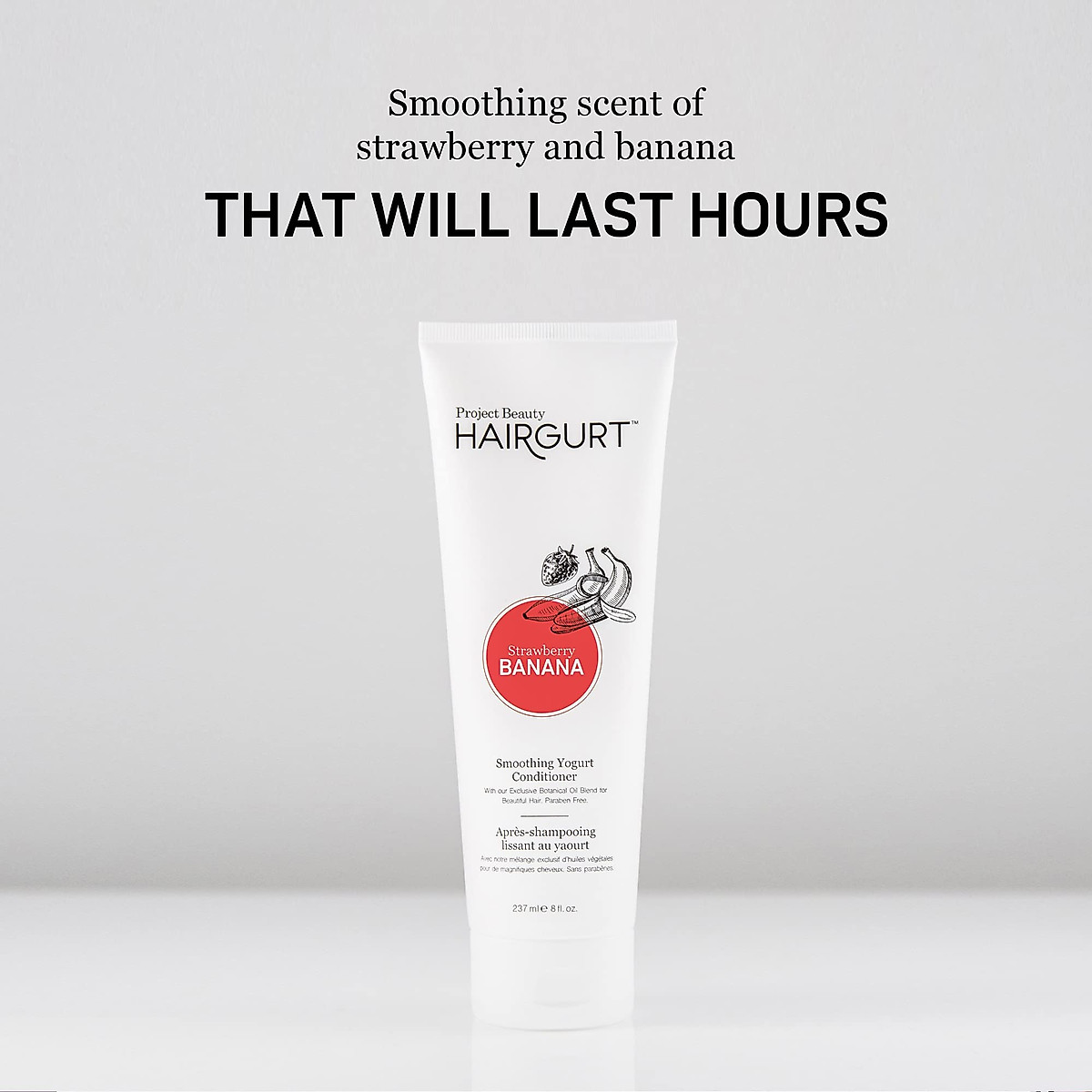 Hairgurt Smoothing Yogurt Hair Conditioner - Strawberry-Banana - Natural Hair Care, Hair Products Smoothes Dry, Damaged, Frizzy & Color-Treated Hair, 8 oz