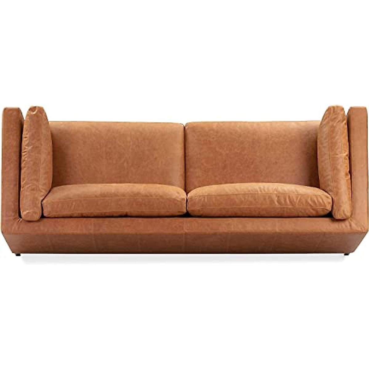 POLY & BARK Argan Sofa in Full-Grain Pure-Aniline Italian Leather, Cognac Tan