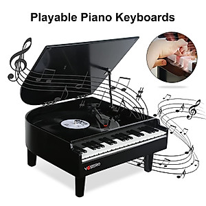 VOSTERIO Turntable HI-FI System with Dual Speakers, Belt-Driven Record Player with Bluetooth, Magnetic Cartridge, Built-in Amplifier