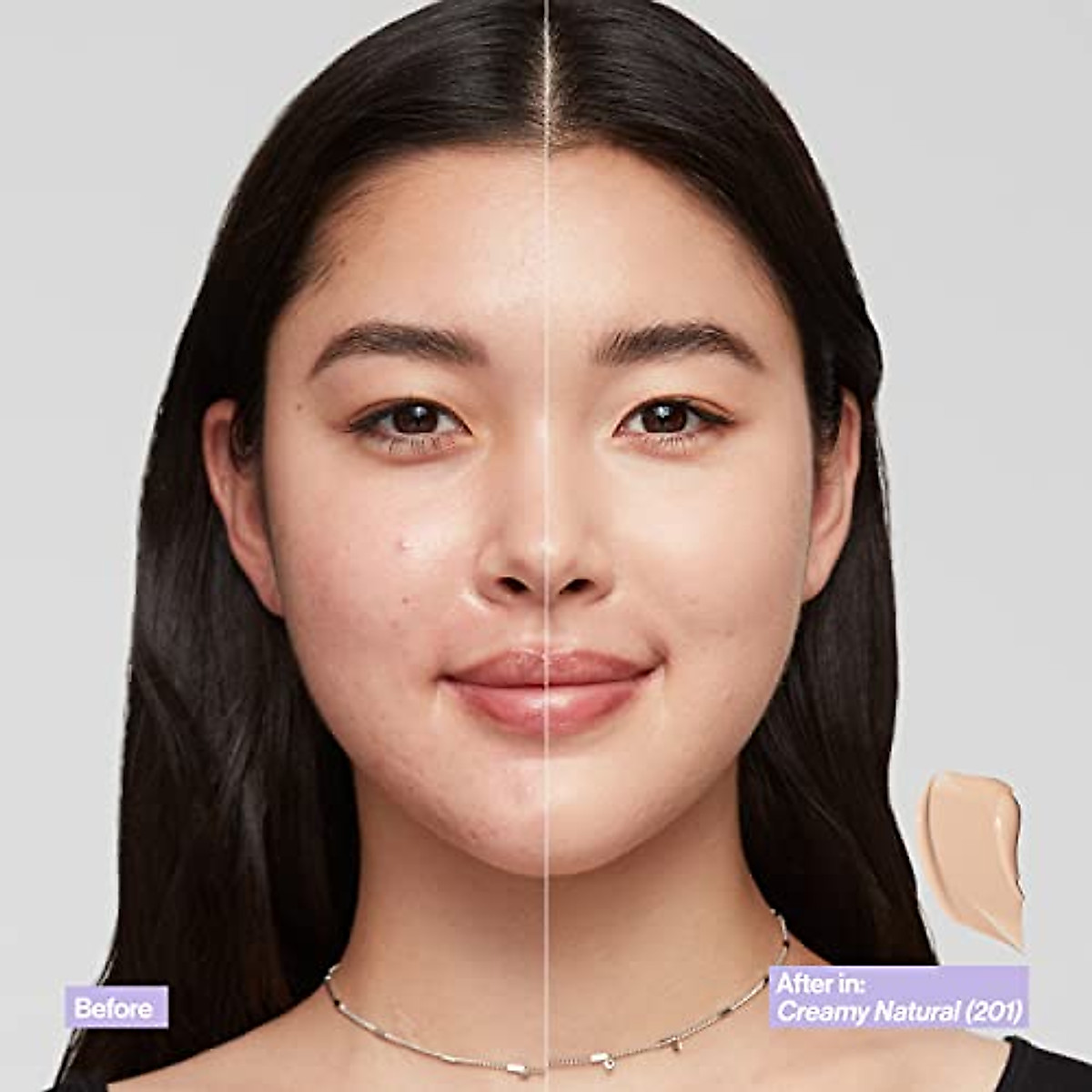 Revlon Illuminance Skin-Caring Liquid Foundation, Hyaluronic Acid, Hydrating and Nourishing Formula with Medium Coverage, 201 Creamy Natural (Pack of 1)