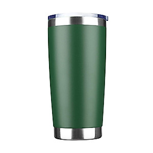 EcoMozz 20oz Tumbler Bulk Stainless Steel Vacuum Insulated Tumblers with Lid Double Wall Travel Mug, Powder Coated Coffee Cup, Suitable for Ice Drinks and Hot Beverage (Dark green 1pack)