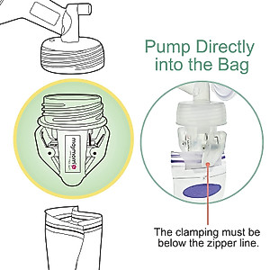 Maymom Breastmilk Storage Bag Adapters Compatible with Avent, Spectra S1, S2 Pumps with Wide Mouth Flange; Clear BPA Free Material; Boiling Water Safe; Do Not Use Microwave or Steamer Bag to Sanitize