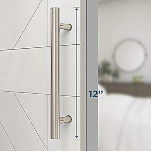 National Hardware N700-101 Interior Sliding Barn Door Hardware Madison Pull, 12-Inches, Easy to Install, Satin Nickel