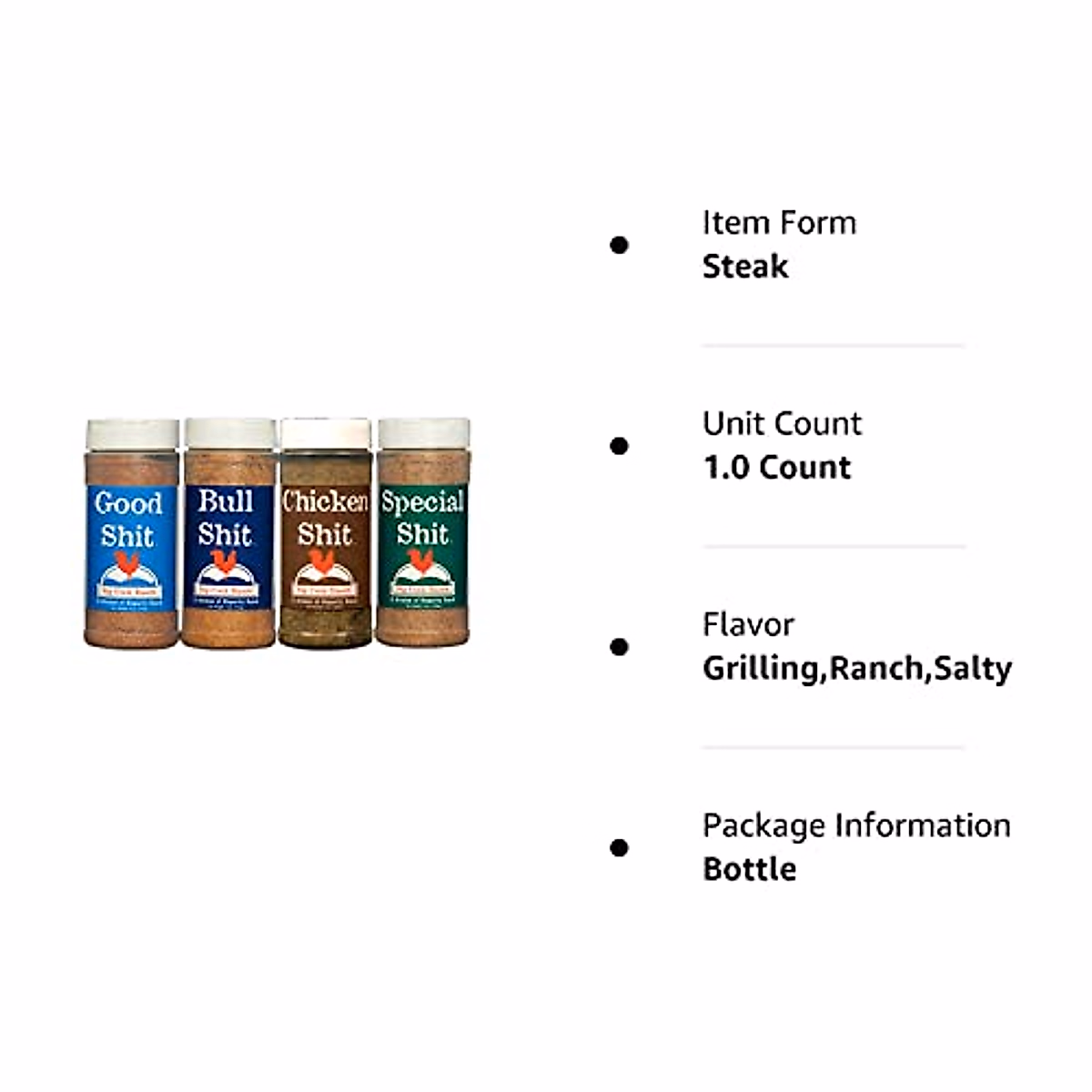 Big Cock Ranch Gourmet Seasoning Bundle All-Purpose Special 13oz, Bull for Steak, Good Sweet N' Salty 11oz and Chicken Gluten-Free and No MSG