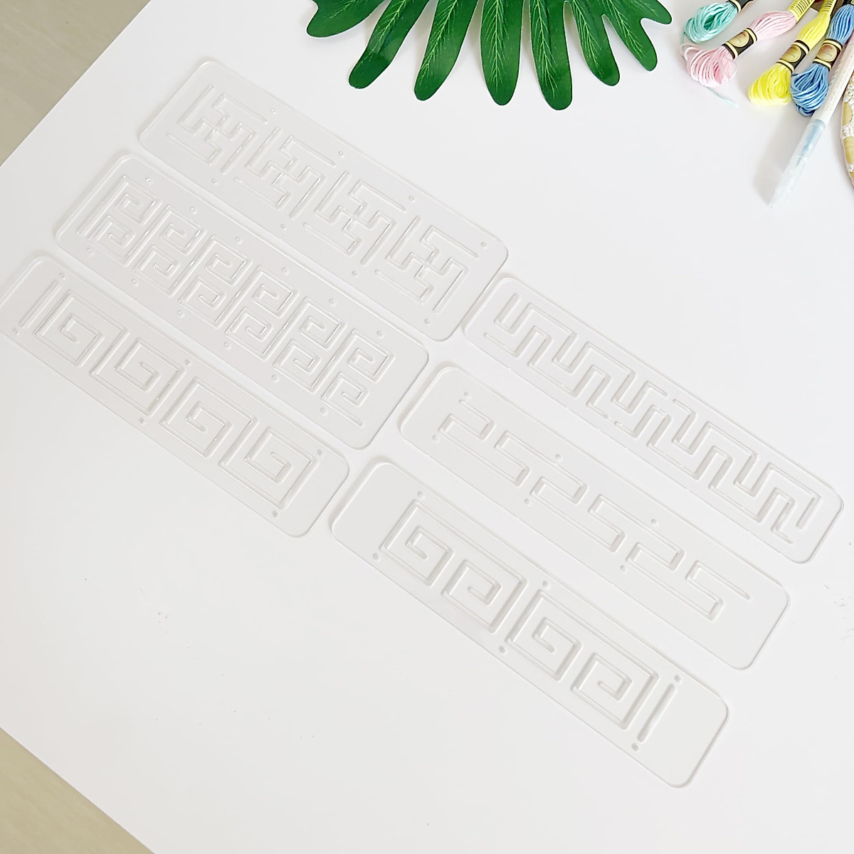 Acrylic Sashiko Stencil with Traditional Pattern for Hand Quilting and Embroidery (Set of 6)