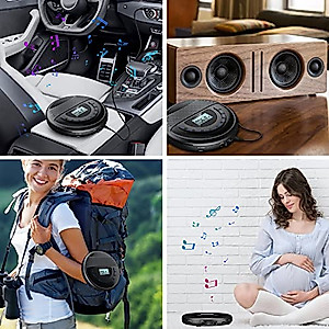 CD Player Portable KOVCDVI Portable CD Player for Car with Dual Stereo Speakers Walkman CD Player with Headphones & AUX Cable Rechargeable CD Player for Car with Anti-Skip Protection Support TF Play