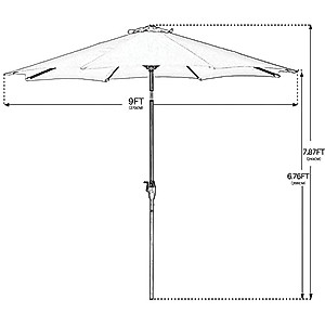 Grand patio 9 FT Enhanced Aluminum Patio Umbrella, UV Protected outdoor Umbrella with Auto Crank and Push Button Tilt, Blue