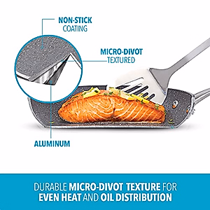 Bialetti 10-Piece Impact Textured Pots and Pans Kitchen Cookware Set, Gray