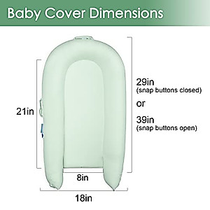 Organic Replacement Cover with Waterproof Pad | Premium Quality Spare Cover Certified Organic Cotton | Protects Against leaks | [Fits Dockatot Deluxe + Docks] (Cover Only) (Pistacho Green)