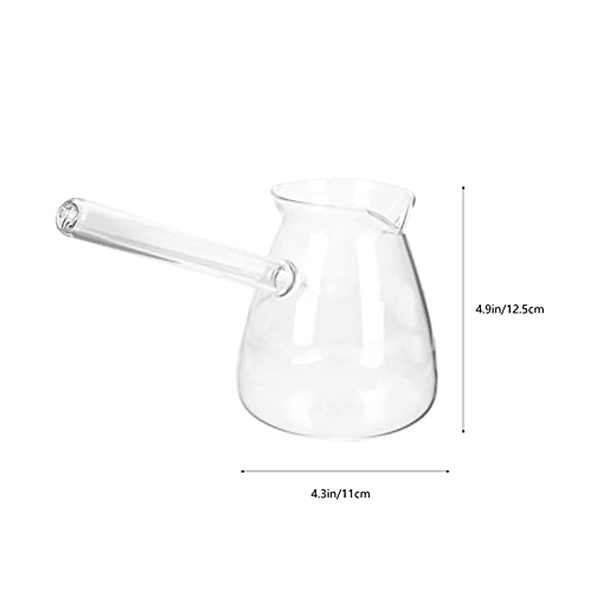 Glass Turkish Coffee Pot with Handle, Milk and Butter Warmer, Stovetop Tea Maker Coffee Maker, Heat- resistance Hot Chocolate Melting Pot, 450ML