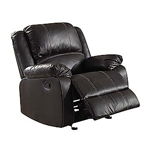 Acme Zuriel Faux Leather Rocker Recliner in Black
