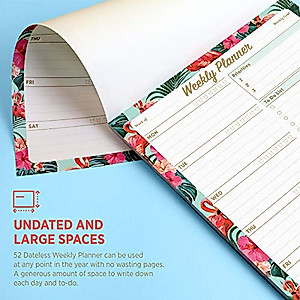 Oriday Weekly Planner Task Organizer Pad - 52 Sheets Undated Tear-away Planning Notepad (7.8x10 Flamingo)