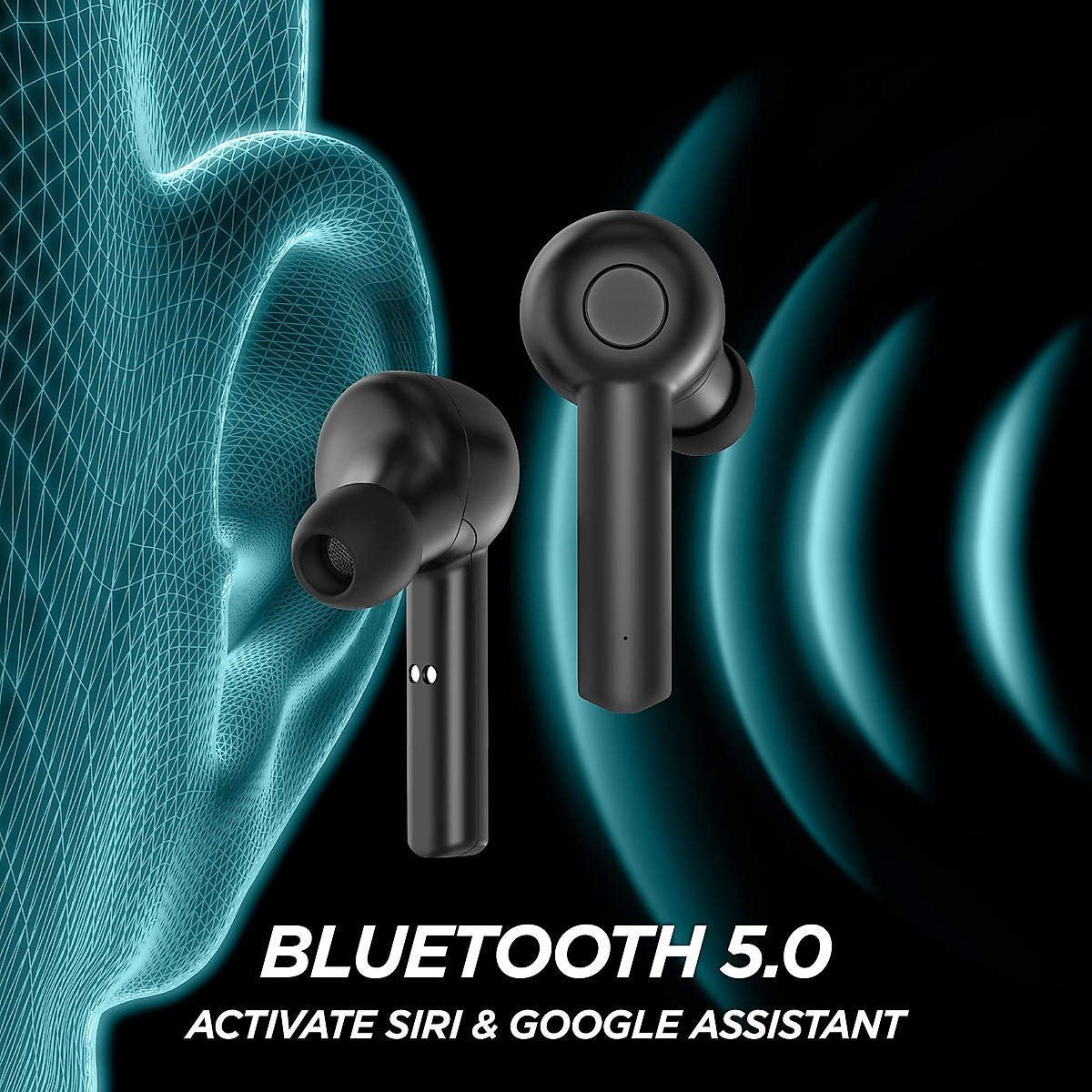 Coby True Wireless Earbuds | Bluetooth Ear Buds with Auto-Pairing | 22-HR Play w/Rechargeable Carry Case | Built-in Microphone |Touch Controls | Siri, Google Assistant Compatible Bluetooth Headphones