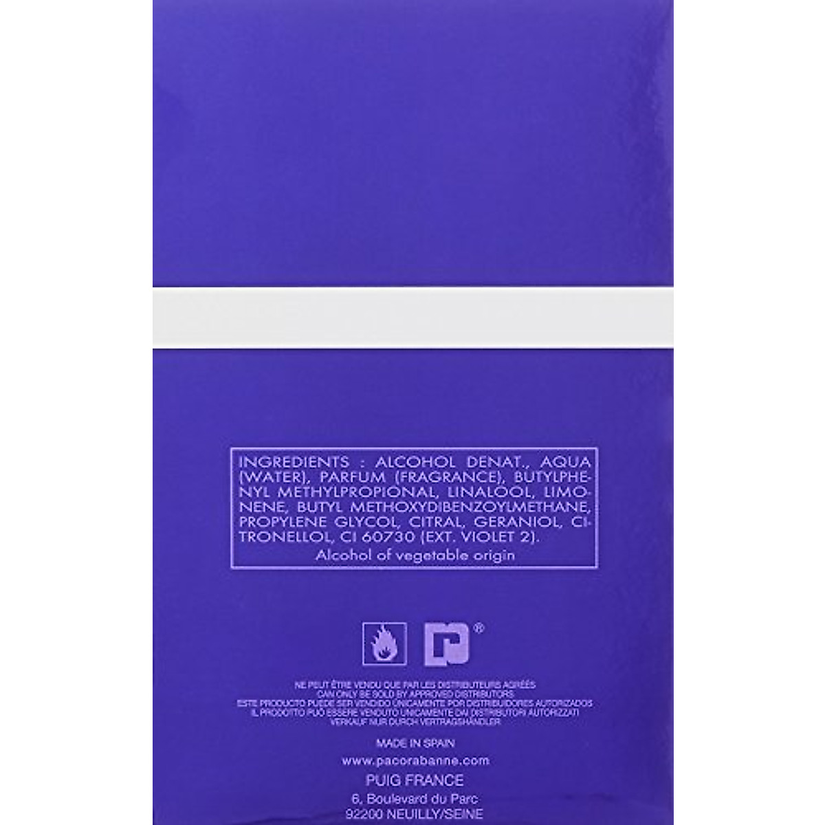 Ultraviolet By Paco Rabanne For Men. Eau De Toilette Spray 3.4 Ounces