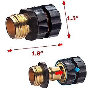Xiny Tool 3/4 Inch Garden Hose Quick Connect, Quick Connect Garden Hose Fittings, Male and Female Water Quick Release Hose Connector, 2 Set