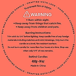 Bekind Large Jar Candles - 3-Wick Scented Candle for Home, Energy Candle Aromatherapy, Natural Soy Wax and Air Freshener Fragrance, Perfect Birthday Gifts for Women, Best Friend - 14oz(Coral Rose)