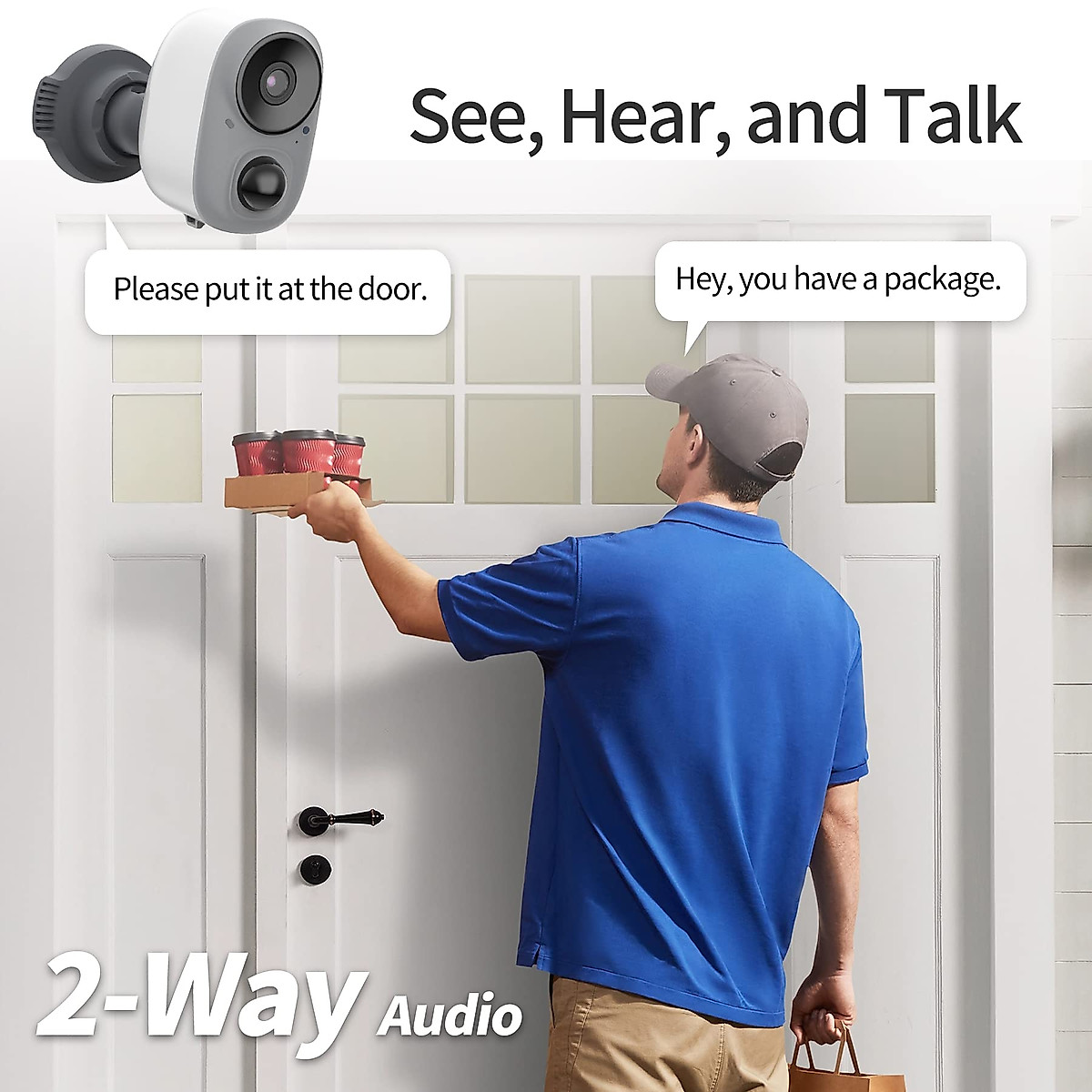 FIYEE Security Cameras Wireless Outdoor Solar Powered, 1080P WiFi Outside Surveillance Camera for Home Security, Lifetime Free Cloud Storage