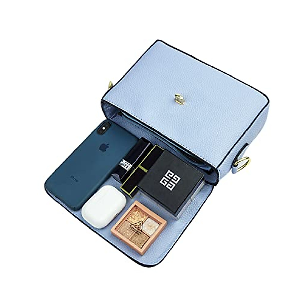 Covelin Women's Small Leather Handbag Tote Shoulder Crossbody Bag Blue