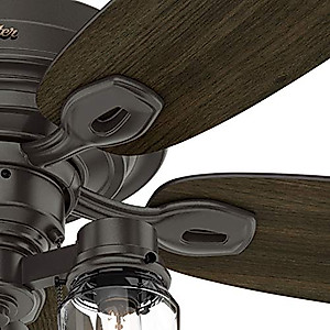 Hunter Fan 52 inch Casual Noble Bronze Indoor Ceiling Fan with Light Kit and Pull Chain (Renewed)