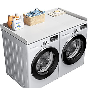 Ulif Washer Dryer Countertop, Washer and Dryer Countertop Table with Non-Slip Pads for Laundry Organization, 27.5" D x 54" W x 2.6" H, Splicing Style White