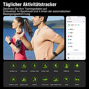 TMHAI Smart Watch, 1.69" Touch Screen Smartwatch with Blood Oxygen, Heart Rate and Sleep Monitor,for Android iOS Phones, 5ATM Waterproof Fitness Watch for Men Women