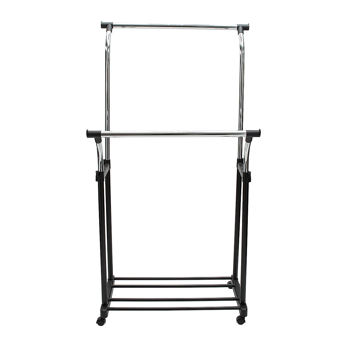 Organize It All Adjustable Double Rail Rolling Clothing and Garment Rack