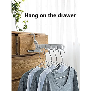Folding Clothes Hanger, Portable Mini Drying Rack Closet Organizer Space Saver for Indoor, Travel, Camping