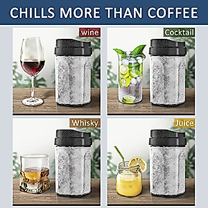 wirsh Iced Coffee Maker, Instant Beverage Chiller ready in One Minute, Wine Chiller with Lid for Wine,Alcohol,Cocktail,Juice,Tea,13 OZ, Patented Design