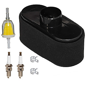 HIFROM Air Filter Pre Filter Cleaner Fuel Filter Spark Plug Kit Compatible with John Deere X300 X304 X300R X320 X360 X500 X530 Z445 Z465 Z645 Z655 Z540M 4-Cycle Engine Replace MIU12555