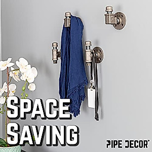 PIPE DECOR DIY Tee-Shaped Wall Hook Kit (2 Pack), Heavy Duty Industrial Coat Hooks, Wall Hooks for Kitchen or Hallway