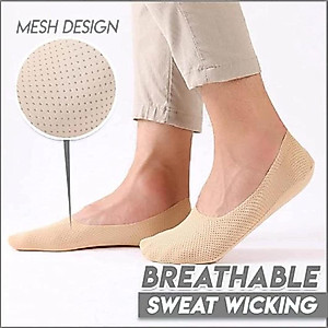 Meeyeet 6 pairs Breathable Ice Silk Socks, Flat Invisible 360 ​​° Non-slip Summer Socks with Prevents Odor Cooling Effect (6PCS)