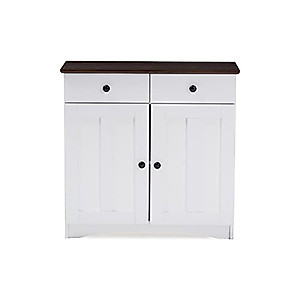 Baxton Studio DR 883400-White/Wenge Cabinet, White/Dark Brown