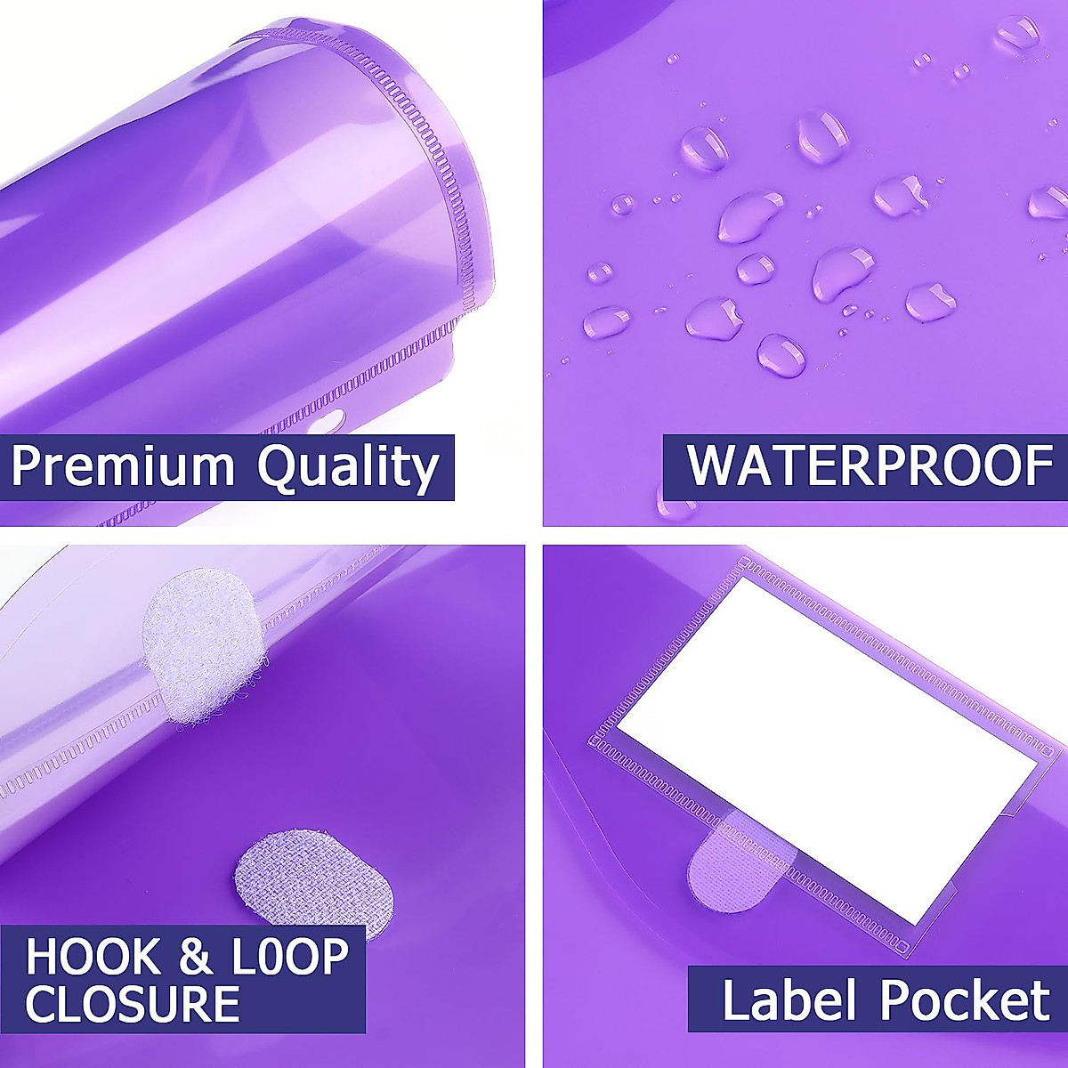 Tamaki 6 Pack 3 Ring Binder Pocket Clear Pouch, Letter Size, Snap Button Binder Folders Organizer with Label for School Supplies