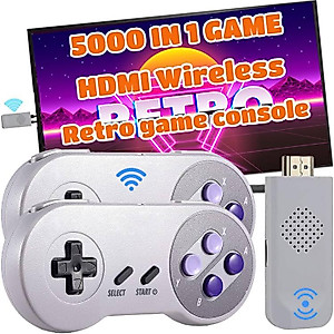 AKARSOLY Retro Game Console,4K HDMI Video Game System Built in 5000 Classic Games,Dual Game Controllers Wireless and Plug and Play Video Game Console.