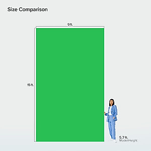 LimoStudio 9 x 15 feet / 108 x 180 inch Green Chromakey Photo Backdrop Screen Background, Premium A+ Grade High 150GSM Density Thicker Than Standard for Professionals with 3 Spring Clamps, AGG1777