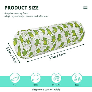 Vnurnrn Frog Neck Support Pillow Round Neck Roll Bolster Cylinder Pillow Cervical Pillows Shoulder Pillow for Leg Knee Back Head Support for Bedroom Camp Work Women Men