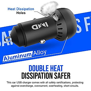 USB Type-C Car and USB Charger Car Accessories – 60W Dual Ports Type-C Cell Phone and USB Charger – Lighter USB Charger Compatible with iPhone, Samsung, Tablet – Fast Charge and Reliable Connection