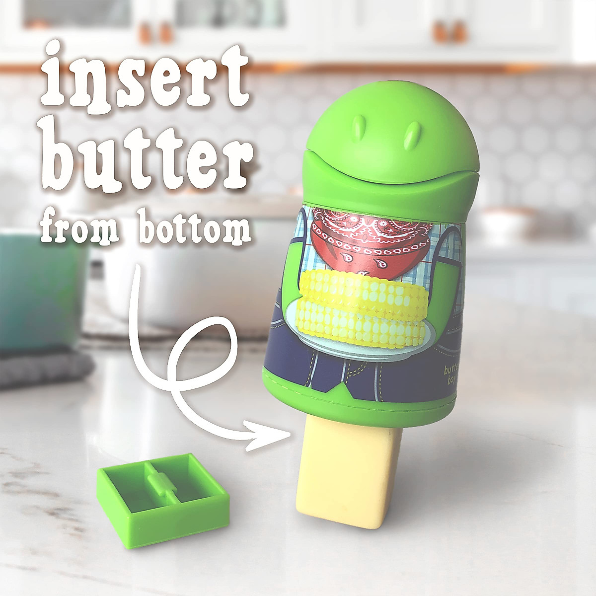 Talisman Designs Butter Boy Butter Keeper & Spreader, Green