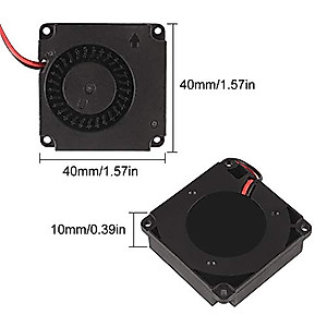 4PCS 3D Printer Cooling Fan 4010 Cooling Fan Quiet Oil Bearing Turbo with 2 Pin Terminal for Hotend Extruder Heatsinks Makerbot MK7 MK8 CPU Chip Arduino (4PCS, 5V(4010 Turbo))