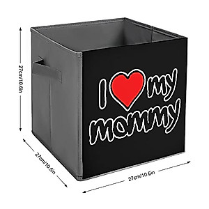 I Love My Mommy Collapsible Storage Bins Basics Folding Fabric Storage Cubes Organizer Boxes with Handles
