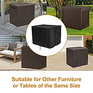 Fenghome Deck Box Cover for Keter City 30 Gallon Resin Deck Box, Waterproof Patio Storage Box Cover Outdoor Cushion Storage Box Cover -23 x 18 x 22 Inch