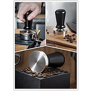 espresso tamper,Calibrated Coffee Tamper Coffee and Espresso,Coffee Tamper with Spring Loaded Flat Stainless Steel Base,Professional Espresso Hand Tamper,51mm tamper
