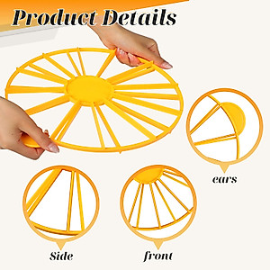 Liobelon Cake Portion Cutter Cake Divider Cheesecake Slicer Cake Slicer for Even Slices Double Sided Cake Portion Marker 10 or 12 Slices,Yellow